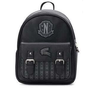 Bags | Wednesday Addams Nevermore Academy Mini Backpack Black Goth ...